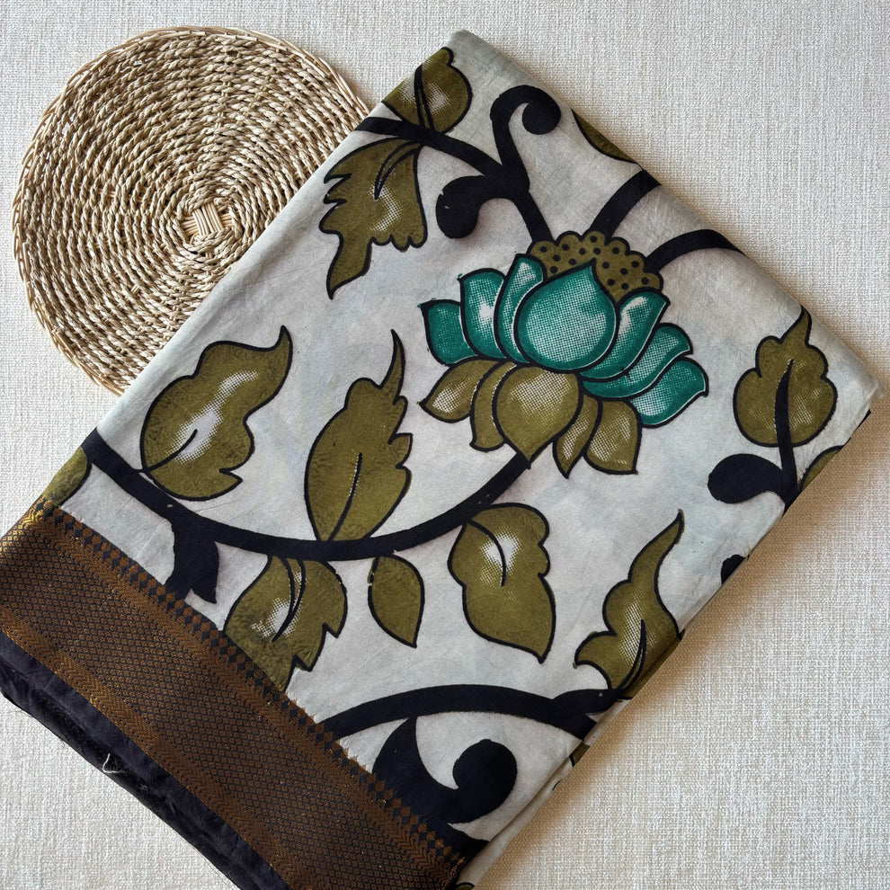 Kalamkari Chennur Silk - Green – Kundha Studio